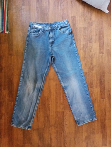 WearGuard Jeans Mens Blue Aramark Workwear Distressed Wash Worn Denim ...