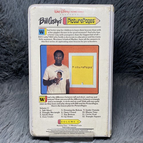 Bill Cosby's Picture Pages Volume 1 VHS White Clamshell Walt Disney ...