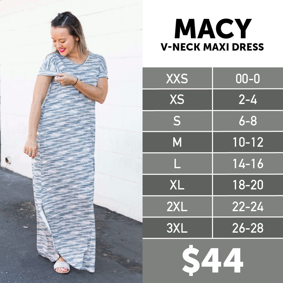 Lularoe Macy XL Brown Stripe Long V Neck Maxi Dress Fall NWT | eBay