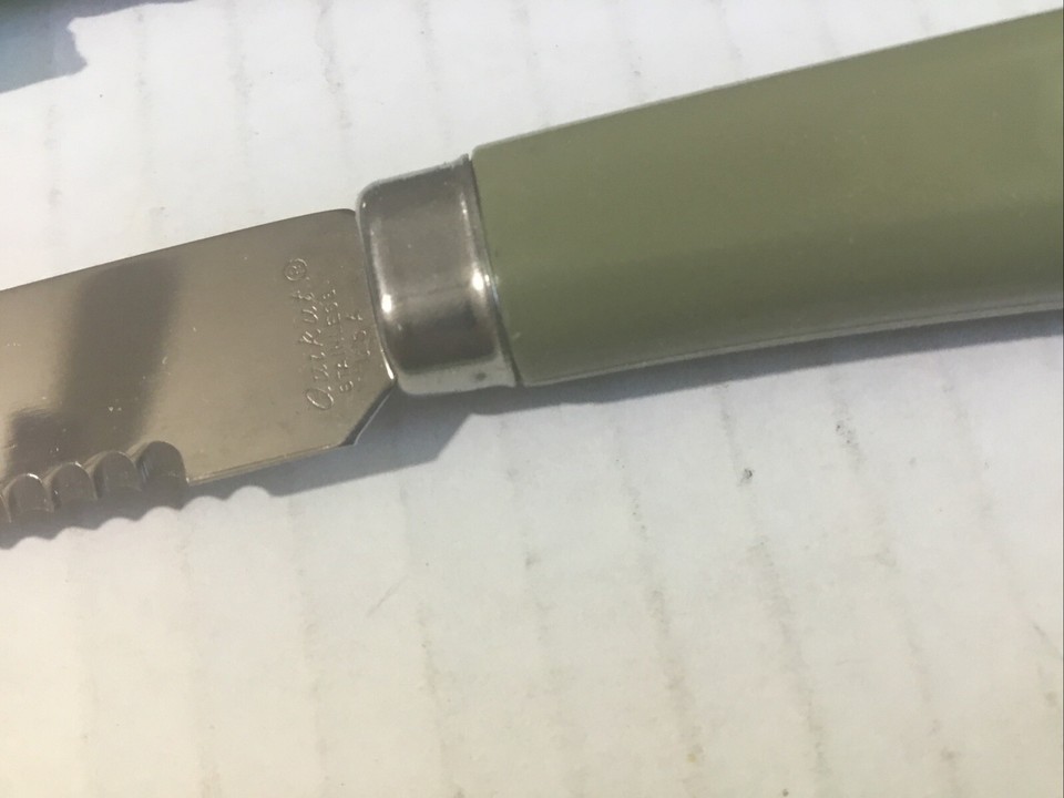 Vintage Quikut Quikkle Green Handle 8” Steak Knife Set 9. | eBay