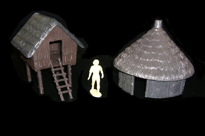 MARX Jungle Huts Daktari Jungle Jim Jungle HQ playsets plastic toy ...