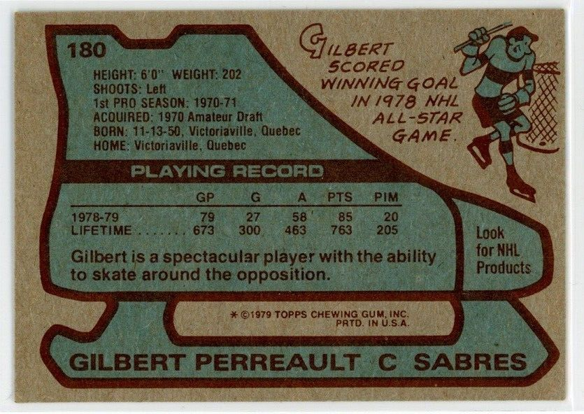 1979-80 Topps Hockey Gilbert Perreault #180 VG-EX | eBay