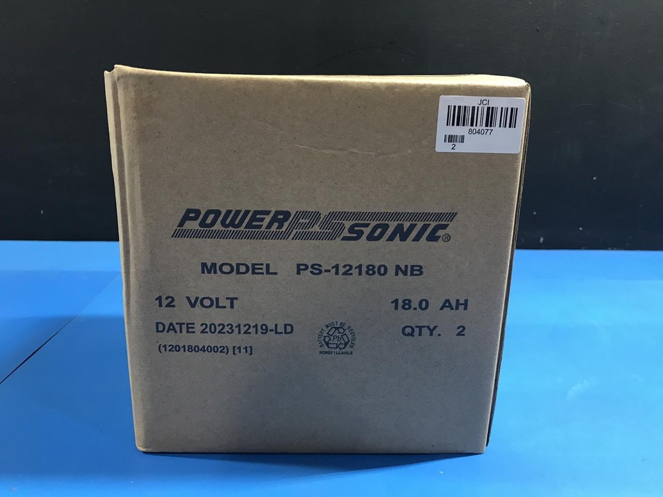 Lot of 2 Power Sonic PS-12180 12V Non-Spillable Battery | eBay