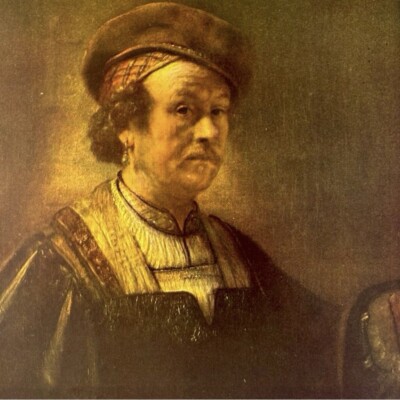 SELF-PORTRAIT, 1650 REMBRANDT Original Vintage Fine Art 1950’s Print ...