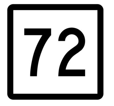 Connecticut State Highway 72 Sticker Decal R5102 Highway Route Sign | eBay