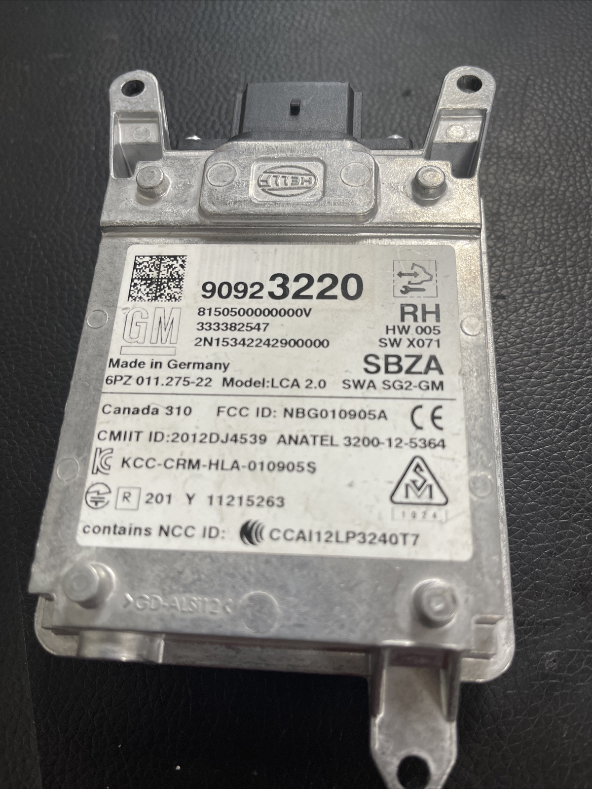 2014-2016 BUICK LACROSSE REAR BLIND SPOT SENSOR MODULE RIGHT 90923220 ...