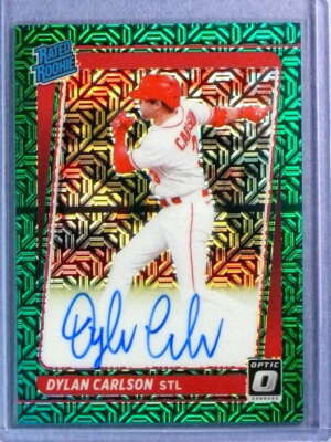 2021 Donruss Optic Rated Rookies Green Mojo Dylan Carlson Autograph ...