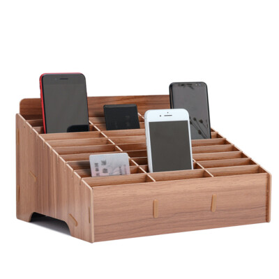 30 Grid Lattice Wooden Mobile Cell Phone Management Storage Boxes ...