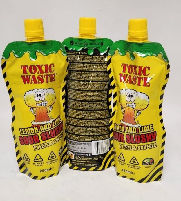 Toxic Waste Lemon & Lime Sour Slush Freeze & Squeeze Intense Flavor ...