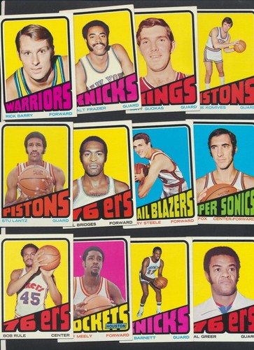 1972-73 TOPPS NBA Stars Lot of 24 Basketball Cards Barry Frazier Fox ...