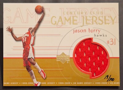 Jason Terry 1999-00 Upper Deck GAME JERSEY CENTURY CLUB Rookie GU Card ...