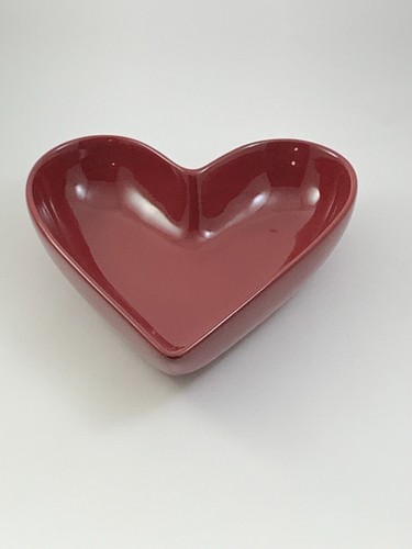 Pampered Chef Simple Additions Cranberry Red Heart Dish Bowl Valentine ...