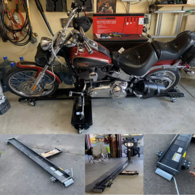 Low Profile Motorcycle Dolly Steel Swivel Casters Bike Mover Heavy Duty ...