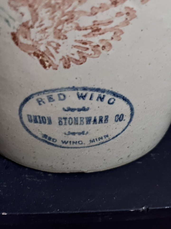 Antique & Original 2 Gallon Red Wing Union Stoneware Crock W/ 4” Wing ...