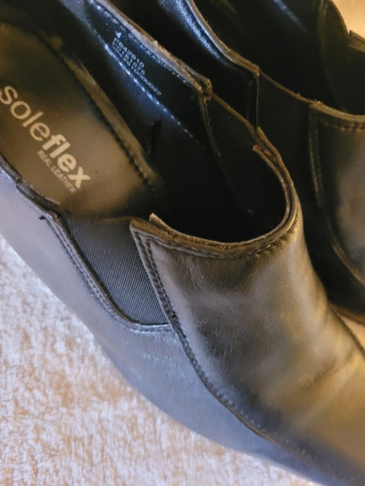 SOLEFLEX PREMIUM COMFORT BLACK LEATHER SHOES SIZE 4 | eBay