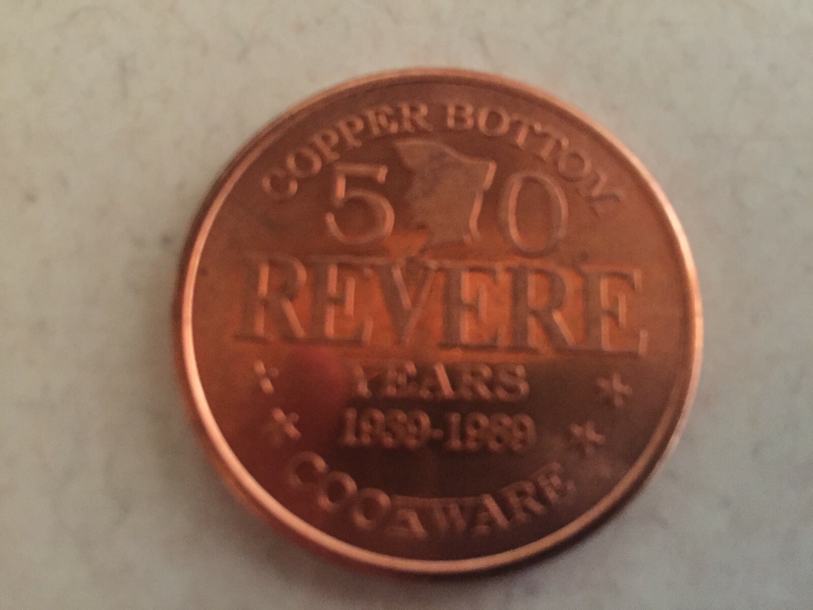 50 year Revere Crown Corning Copper Bottom Cookware Medallion A NEW ...