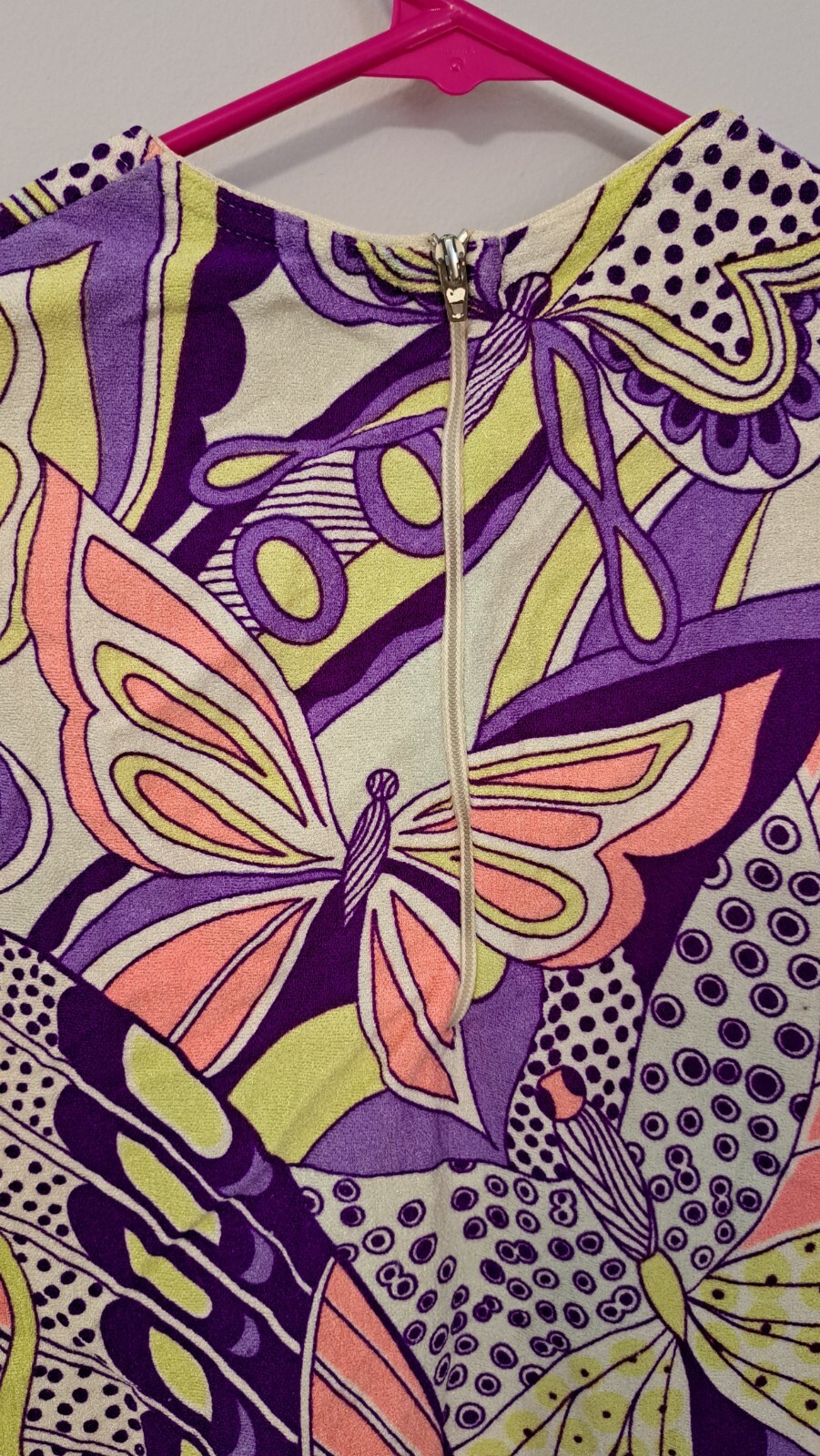 Vintage 1960s Peter Max style butterfly print sleevel… - Gem