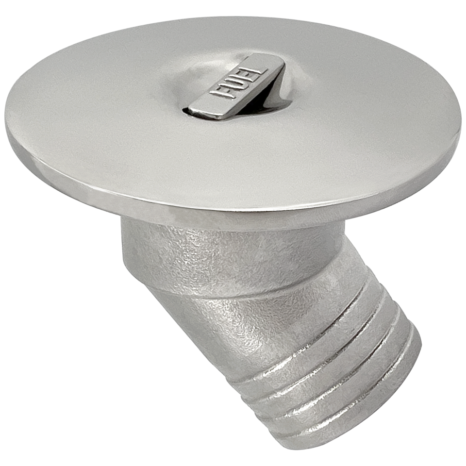 Stainless Steel 2" 50MM Angled Neck 45° FUEL Deck Filler Cap Keyless ...