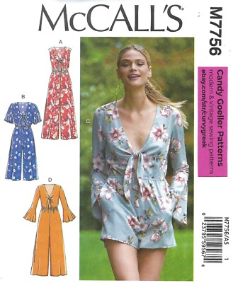 McCall's M7756 Jumpsuits & Romper w Cut Out Midriff & Pockets Sz 14-22 ...