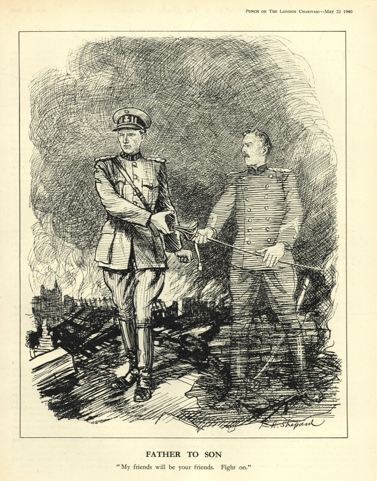 RARE WW 2 Cartoon - NAZI INVASION OF BELGIUM - King Leopold III / King ...