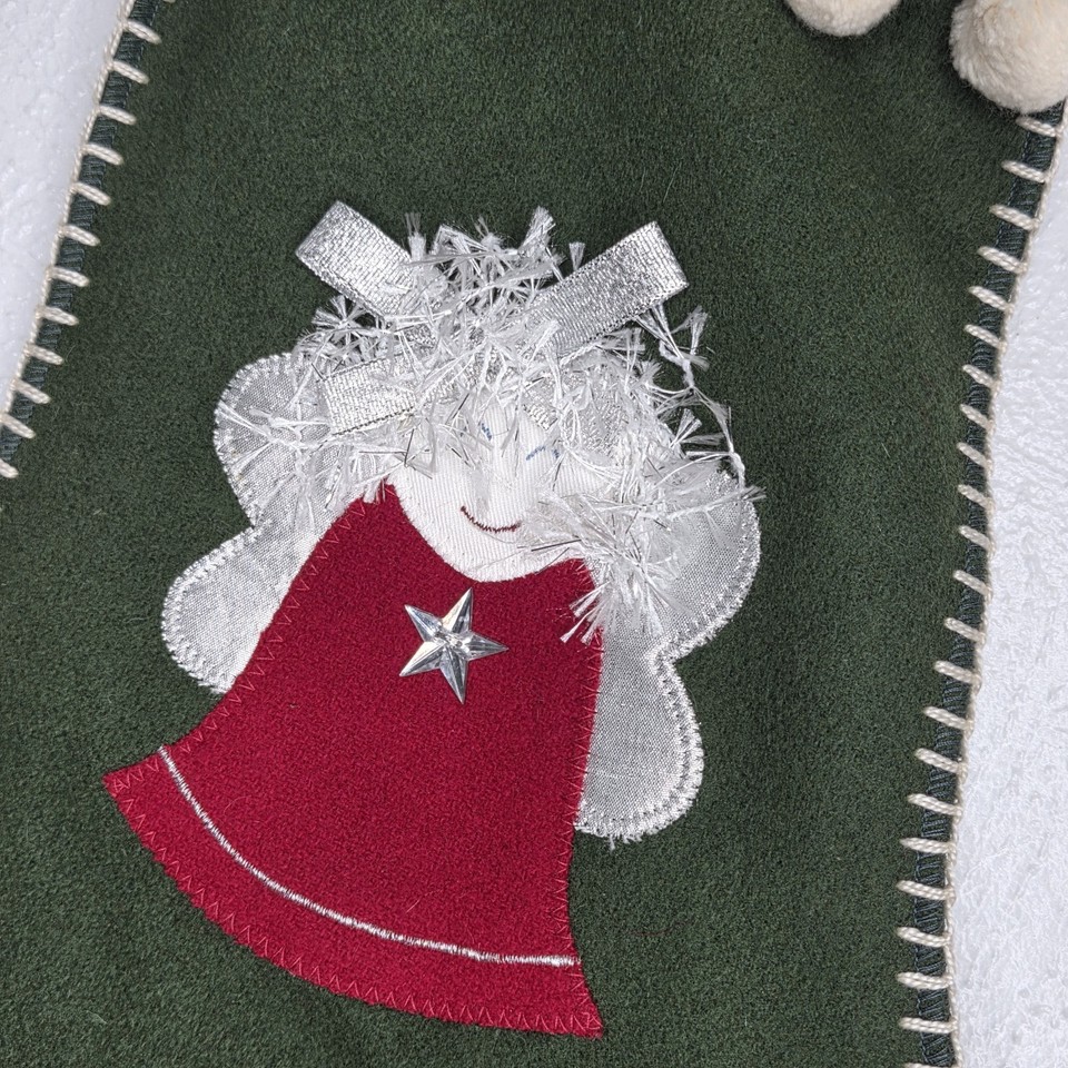 Woof & Poof 2012 Christmas Stocking Angel With Silver Wings White Pom ...