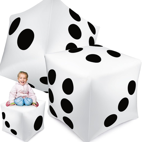 2 Pcs 40 Inch Jumbo Inflatable Dice Fun Giant Inflatable Dice Set Blow ...