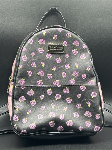 Juicy Couture Purple/Black Rose Backpack Blooms At Night Romantic Goth ...