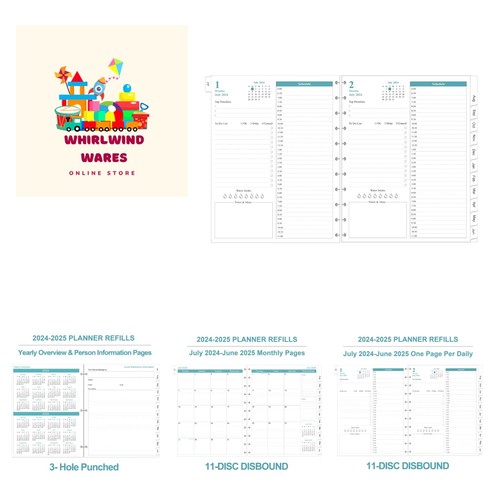 2025 Planner Refill, 11-Disc Discbound One Page Per Day, Daily ...