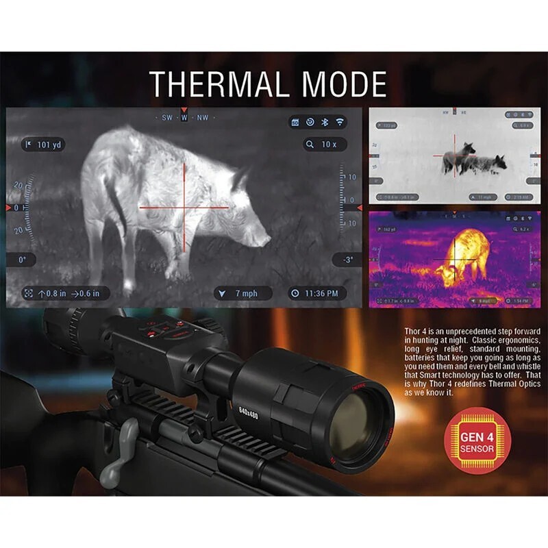 ATN Thor 4 384 2-8x Thermal Scope HD Video rec Smooth Zoom Wi-Fi ...