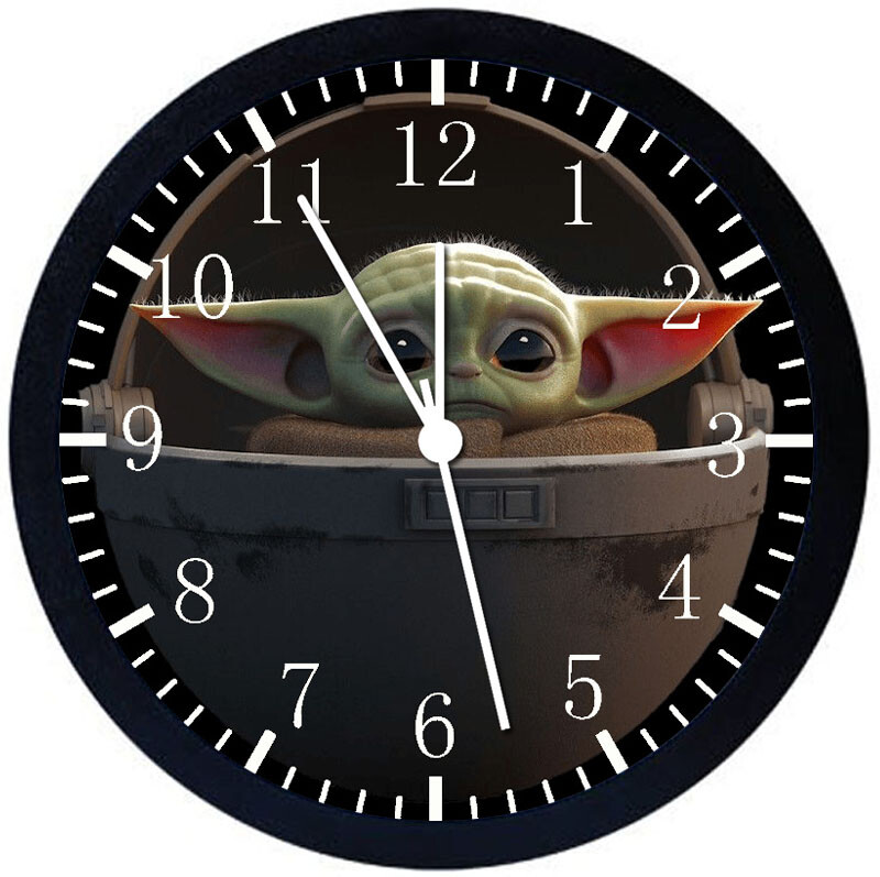 Baby Yoda Star Wars Wall Clock 12" Silent Non Ticking For Gifts or ...