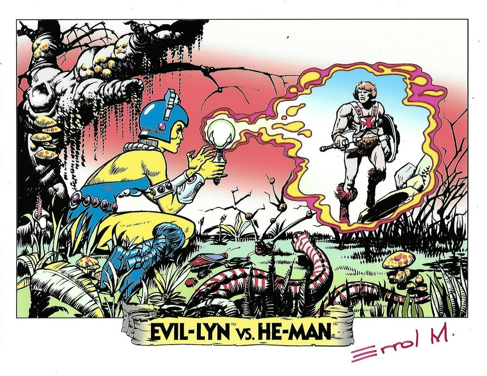 MASTERS OF THE UNIVERSE Evil-Lyn vs. He-Man Print Signed Errol McCarthy ...