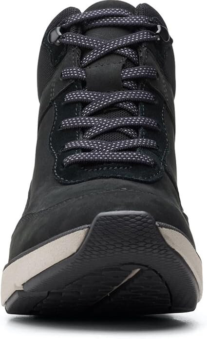 Women's Clarks Wave 2.0 Mid Waterproof Nubuck Leather Boots Black Combi ...