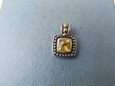 Samuel B Behnam BJC 14k Gold & Sterling Silver Yellow Stone Pendant. | eBay