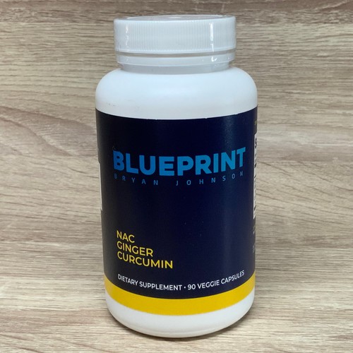 Blueprint Bryan Johnson NAC + Ginger + Curcumin Antioxidant 90 Capsules ...