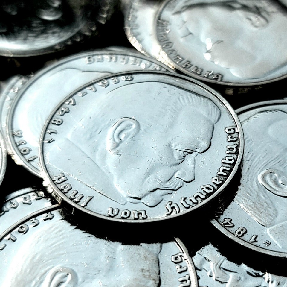 Nazi Germany *Beautiful* Genuine WW2 Third Reich 5 Reichsmark 90% ...