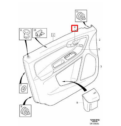 Volvo Xc60 Front Left Door Inner Panel Handle 39856995 Genuine for sale ...