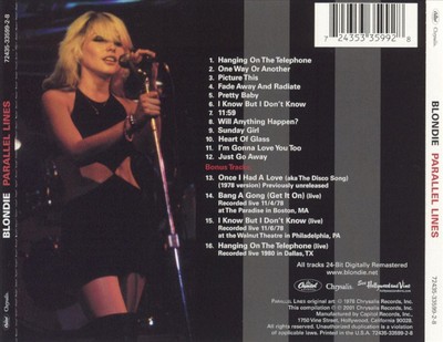 Blondie Parallel Lines CD - New 724353359928 | eBay
