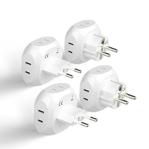 Ceptics Europe Travel Adapter Plug Set Schuko - 4 Input - Ultra Compact ...