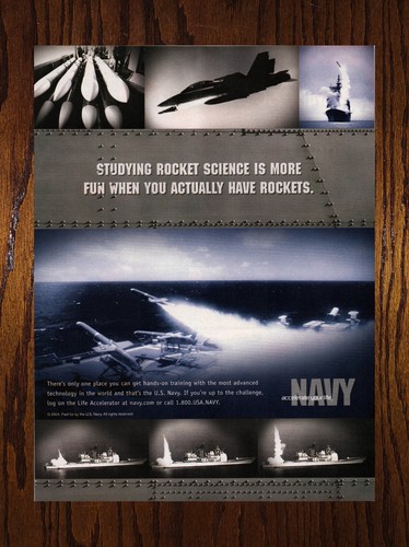 US Navy Rocket Science MIssile Jet - Video Game Print Ad / Poster Promo ...