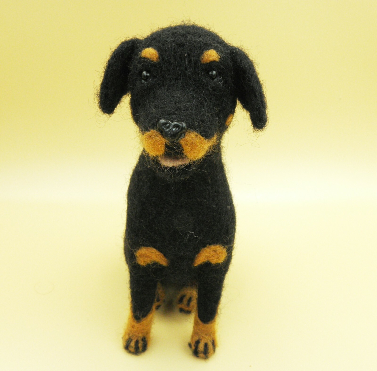 Collectible Puppy Rottweiler dog Eco Toy handmade wool Soft doll animal ...