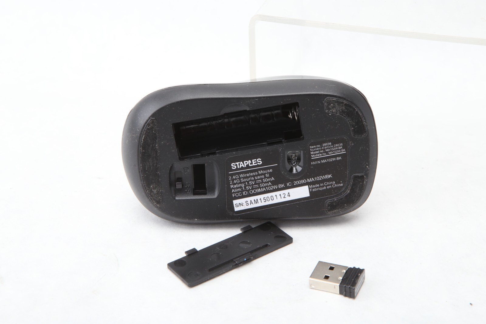 Staples Wireless Optical Mouse PC Mac USB receiver 2.4 GHz Vertical ...