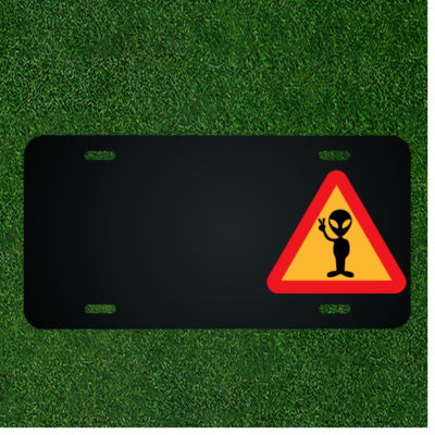 Custom Personalized License Plate With Add Names To Alien Peace Symbol ...