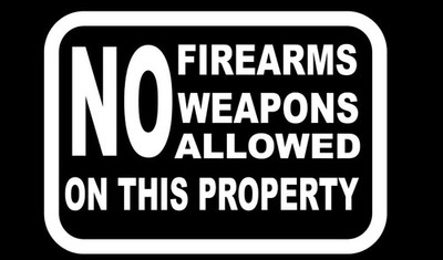 No Firearms Weapons Allowed Business Store Vinyl Decal Church Sticker ...