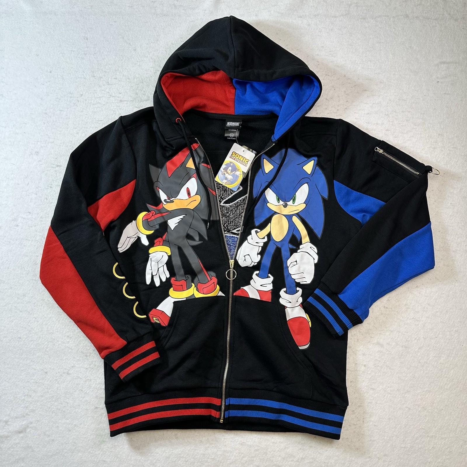 Official Sonic The Hedgehog 3 Shadow Zip Up Split Sega Game Hoodie Men ...
