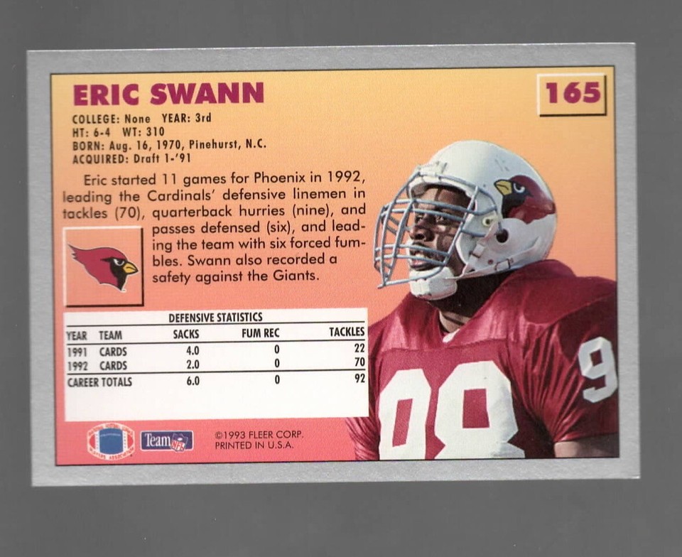 1993 Fleer #165 Eric Swann Near mint or better | eBay