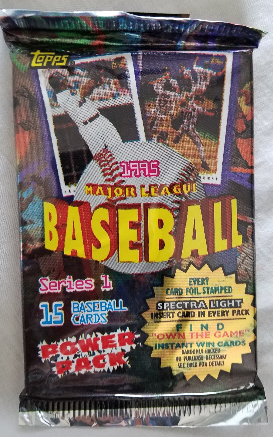 TOPPS 1995 MAJOR LEAGUE BASEBALL SERIES 1 POWER PACK 15 CARDS NIP ...