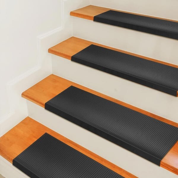 Waterproof Non-Slip Rubber Stair Treads - Easy Clean, Low Profile | eBay