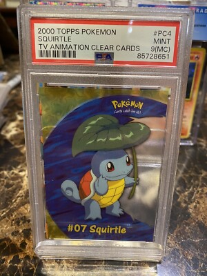 PSA 9 MINT (MC) POP 1 Pokemon Squirtle Topps Clear Miscut ERROR ...