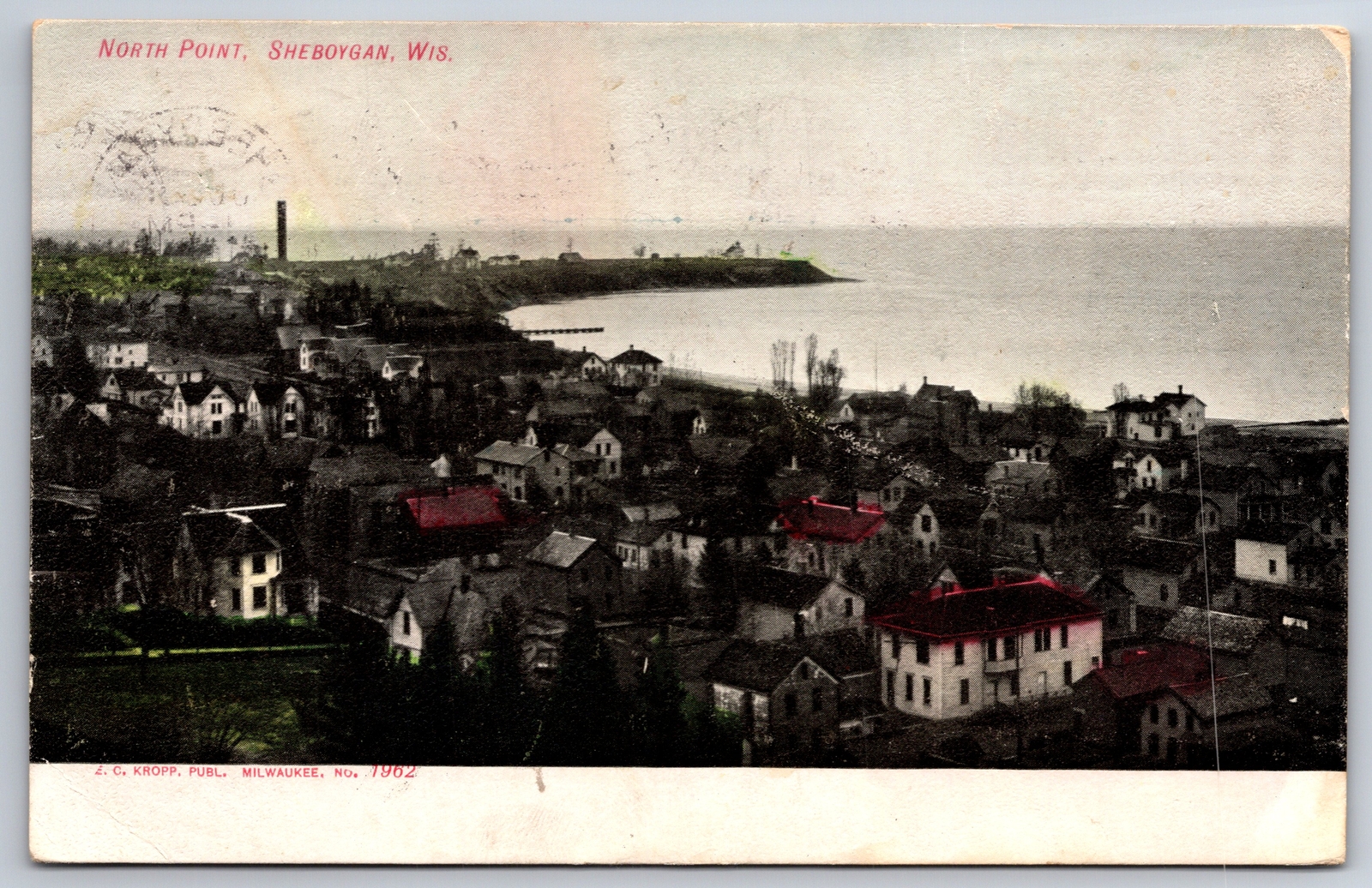 Sheboygan Wisconsin~North Point~Birdseye View of City & Bay~1907 ...
