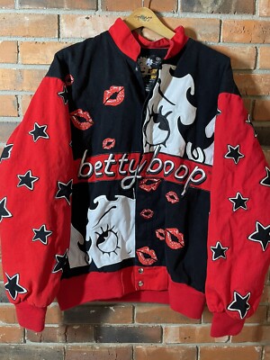 Vintage Betty Boop Nascar Racing Jacket Rare Hollywood Red | eBay